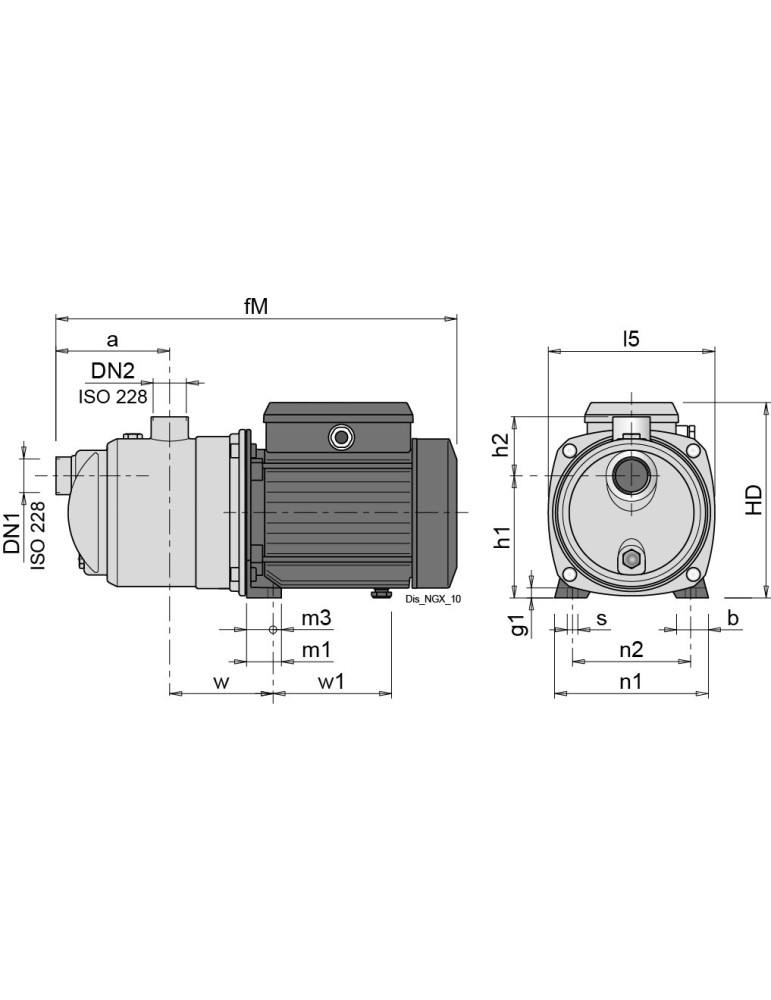 Elettropompa Autoadescante Monoblocco In Acciao INOX Calpeda NGXM 2/80/A 0,75 HP/0,55 kW